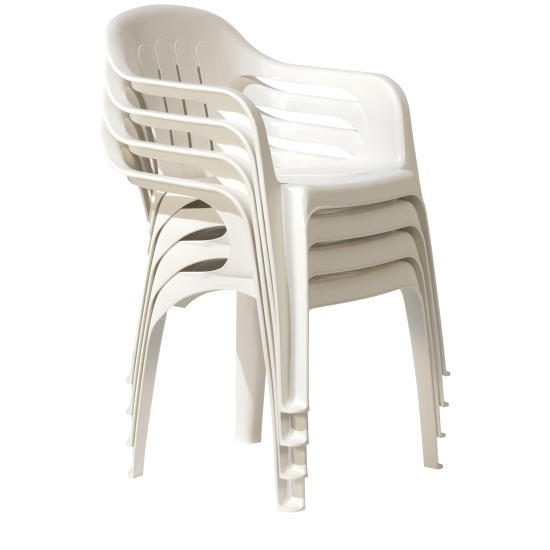 Plastic chair with arm rest - Creative Cater Event Rentals